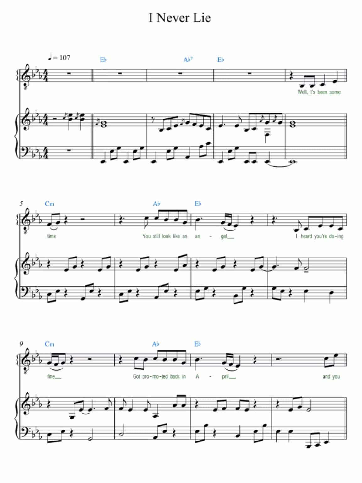 Zach Top I Never Lie Sheet Music – Easy Guitar & Piano PDF